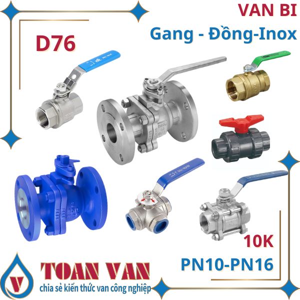 van bi dn76, d76 phi 76, đồng, inox, gang, nhựa pvc - Bảng giá 2024